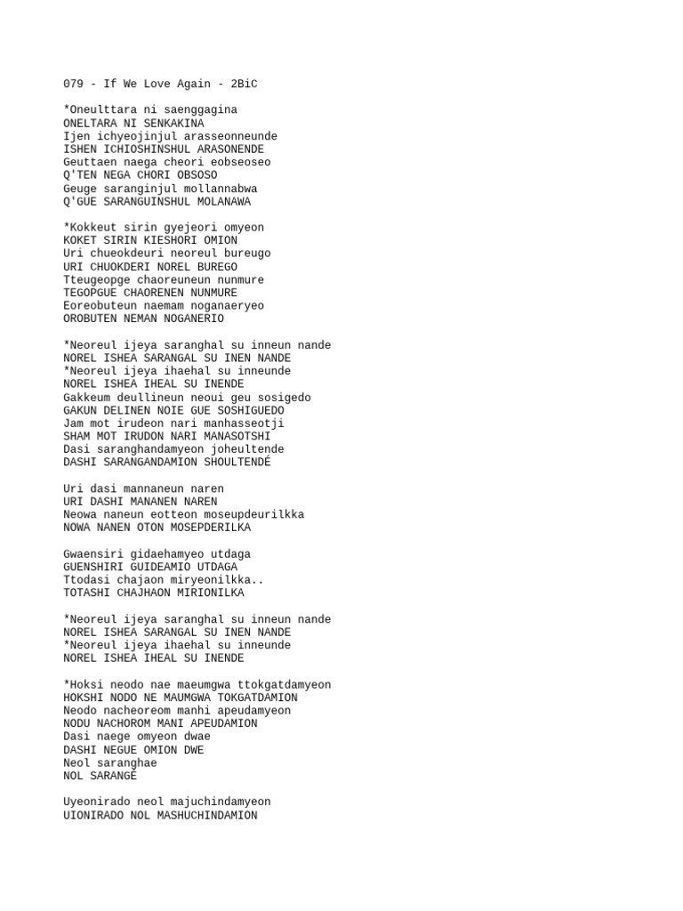 079 - If We Love Again - 2BiC | PDF