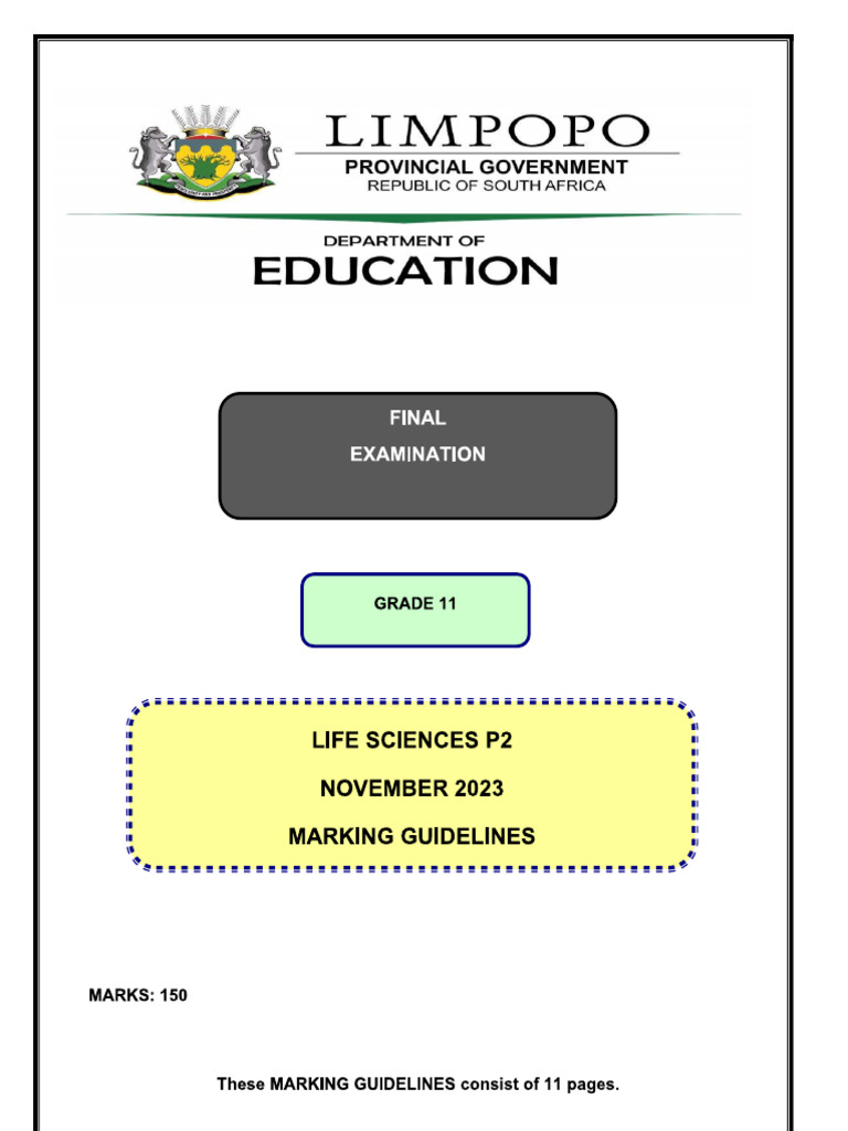 LFSC Grade 11 p2 Memo Eng | PDF