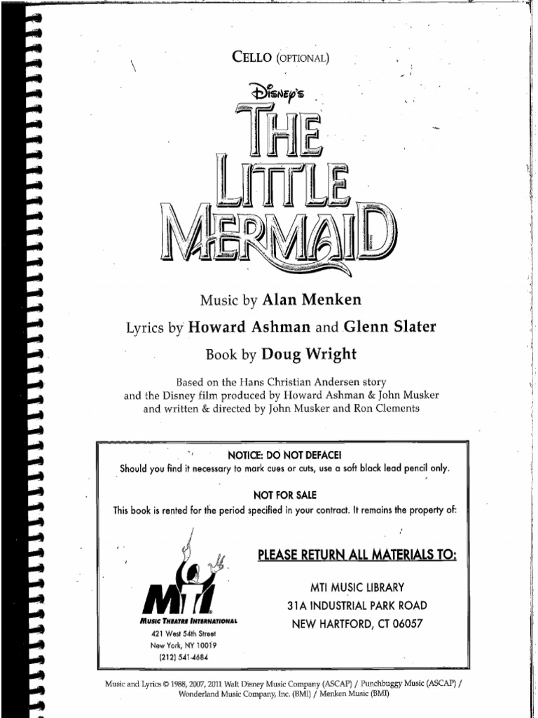 Cello Little Mermaid MTI | PDF