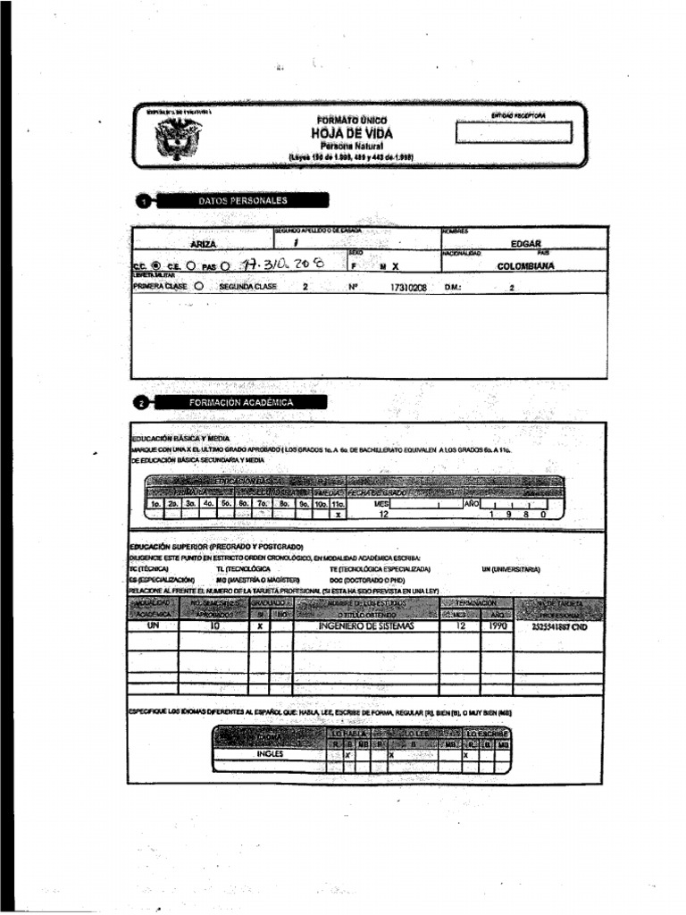 Edgar Ariza HV | PDF