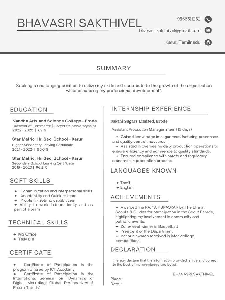 Gray and White Simple Clean Resume - 20241116 - 170813 - 0000 | PDF