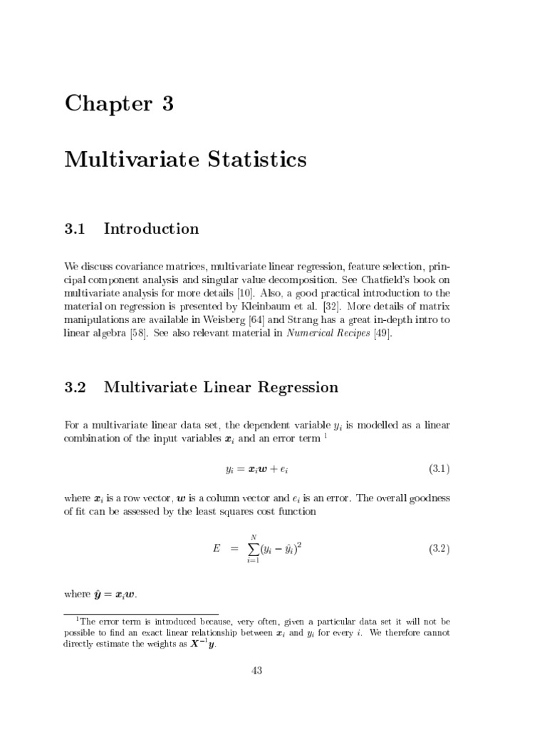 Multivariate Statistics | PDF | Principal Component Analysis | Eigenvalues And Eigenvectors