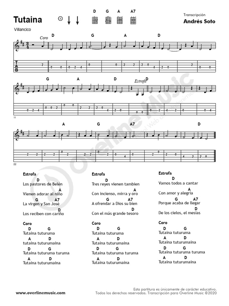 TAB Tutaina - Villancico - Overline Music 01 | PDF