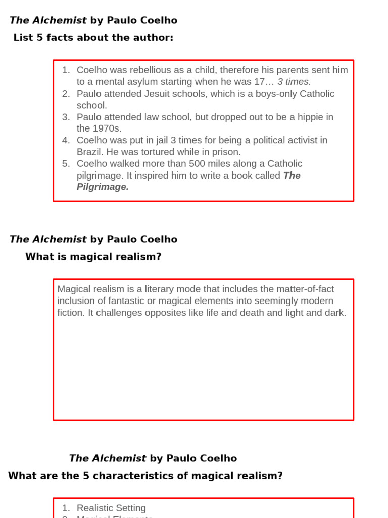 The Alchemist Background Notes | PDF | Alchemy