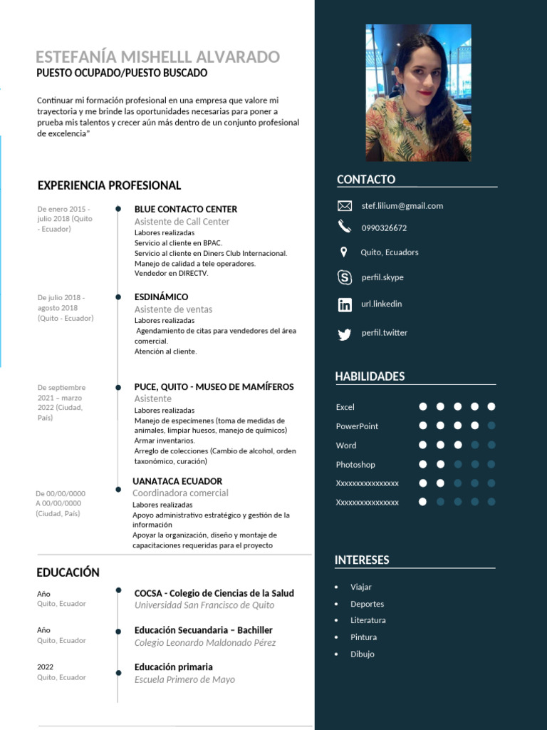 Experiencia Profesional de Estefanía Mishell | PDF | Ecuador