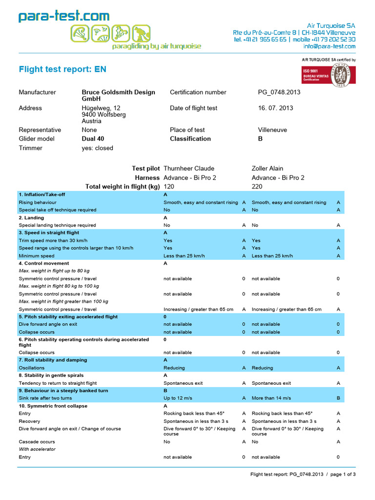 BGD - Flight Test Report - REF 1561458515sG82wqRg3s | PDF | Aerospace ...