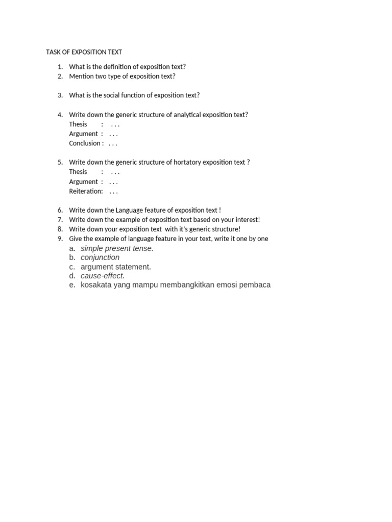 Understanding Exposition Texts: Types & Structure | PDF | Language Arts ...