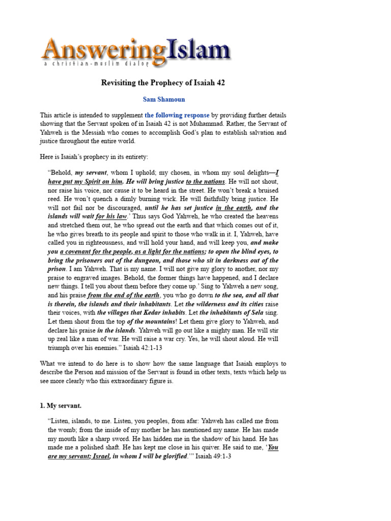 Revisiting The Prophecy of Isaiah 42 | PDF | Jesus | Mary, Mother Of Jesus