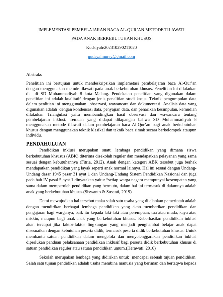 Implementasi Metode Tilawati Abk | PDF | Sains & Matematika