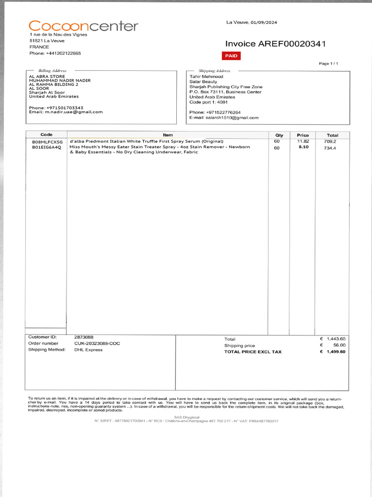 Al Arba Store Tax Invoice | PDF