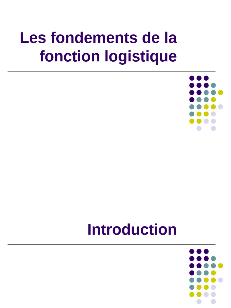 Les Fondements de La Fonction Logistique | PDF | Logistique | Gestion ...