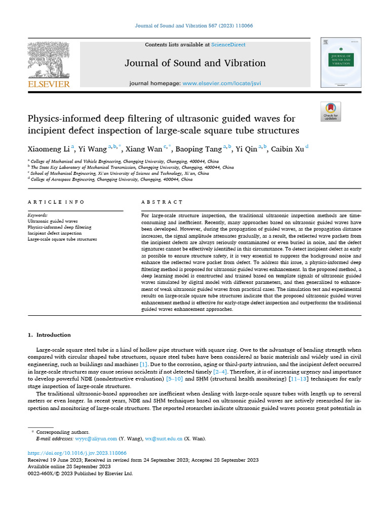 21 Physics-Informed Deep Filtering of Ultrasonic Guided Waves For ...