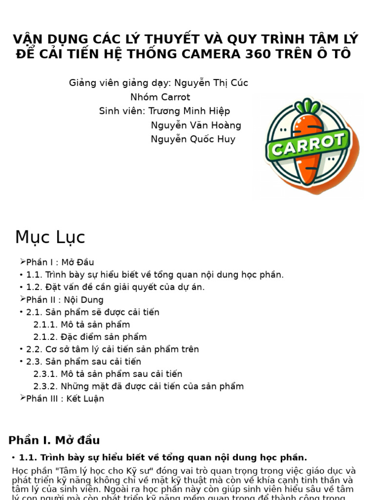 KTHP Tâm Lý Học Kỹ Sư - Nhóm Carrot | PDF