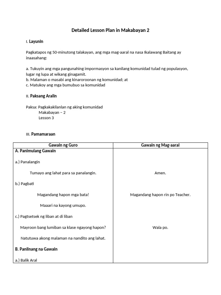 Detailed Lesson Plan in Makabayan 3 | PDF