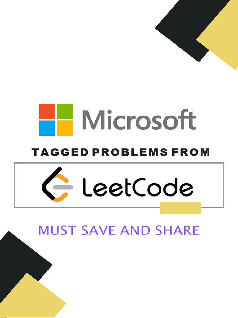 Microsoft Tagged LeetCode Problems ! | PDF | Algorithms And Data Structures Microsoft Tagged LeetCode Problems ! | PDF | Algorithms And Data Structures