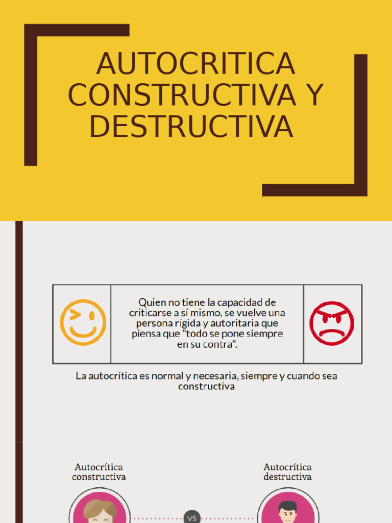 Diapositivas Sobre Autocritica Constructiva y Destructiva | PDF