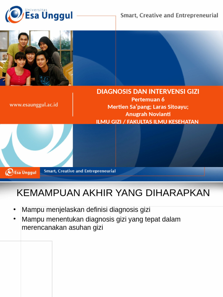 UEU Prinsip Asuhan Gizi Dan Dietetik Pertemuan 6 | PDF