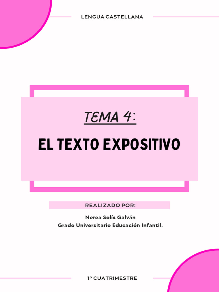 Tema 4 El Texto Expositivo PDF | PDF | Palabra | Oración (Lingüística)