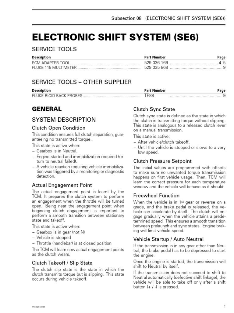 ROADSTER Electronic Shift System (SE6) (RT) - Shop Manual - 02wZayAAE ...