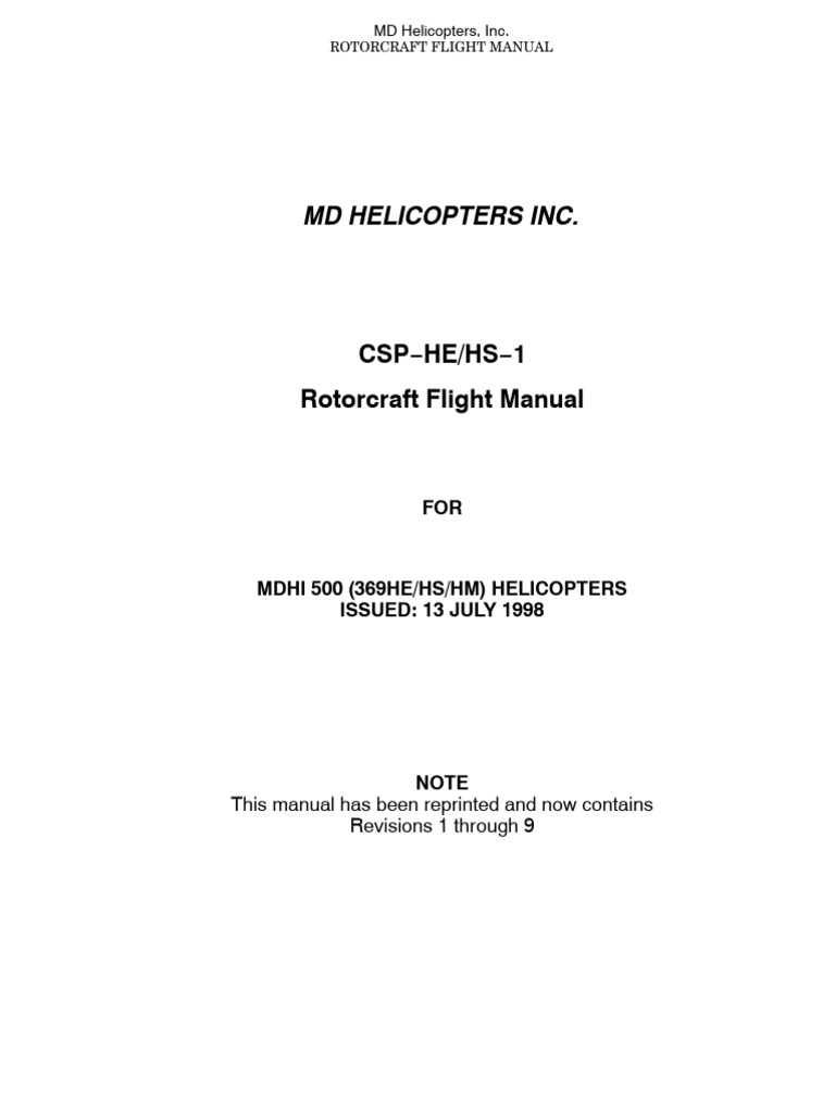 MANUAL - Hughes MD369 | PDF | Aviation | Aircraft