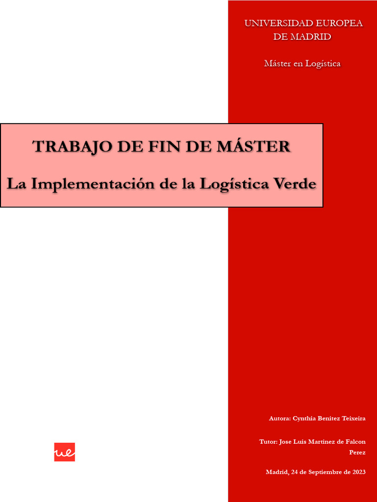 TFM - La Implementacion de La Logistica Verde | PDF | Logística ...