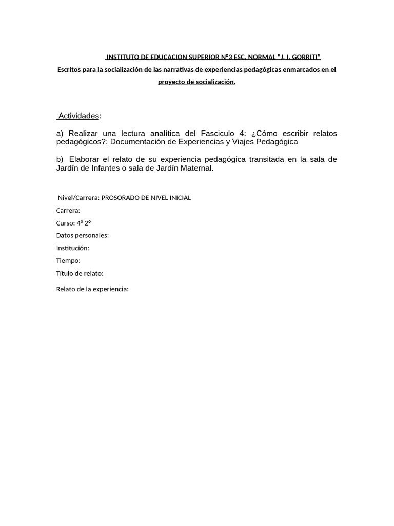 Trab Final Ind. Sistem2021 | PDF | Educación de la primera infancia | Experiencia