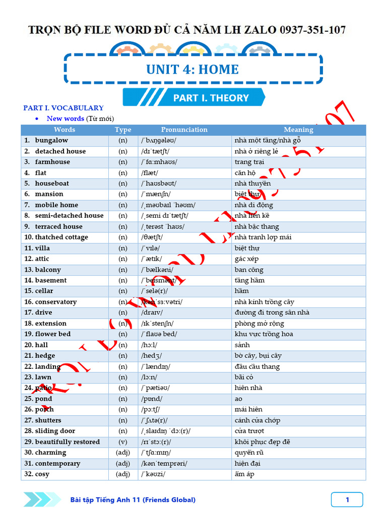 Unit 4 Friends Global BT Bo Tro CA Nam | PDF
