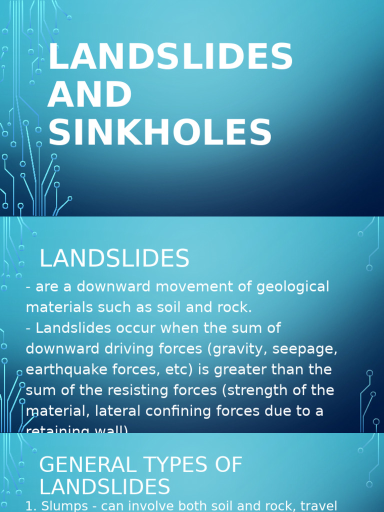 Understanding Landslides and Sinkholes | PDF