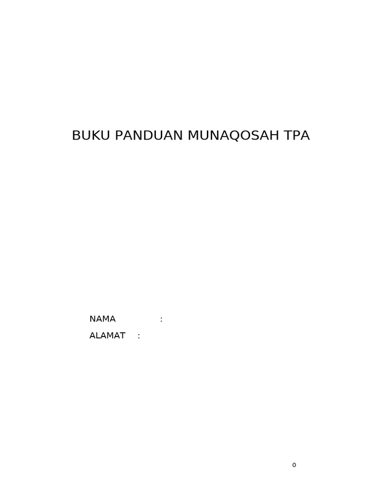 Buku Panduan Munaqosah Tpa | PDF