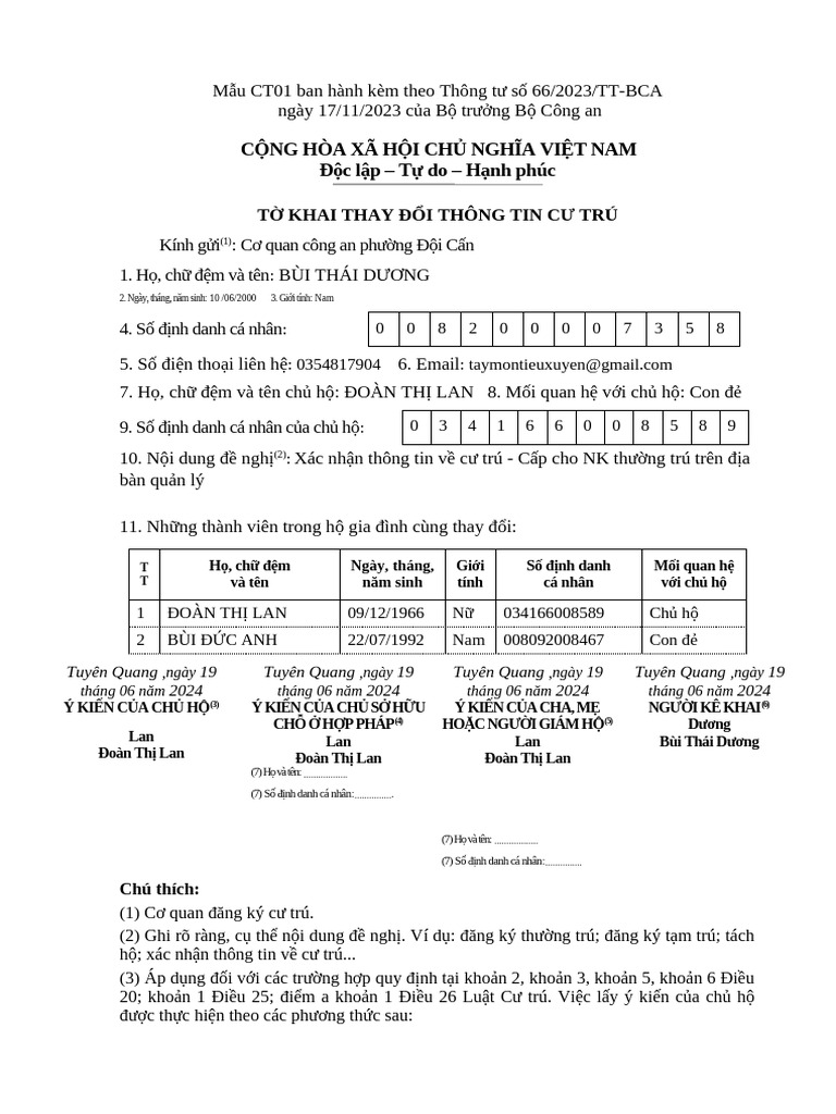 CT01 Thông Tư 66 | PDF