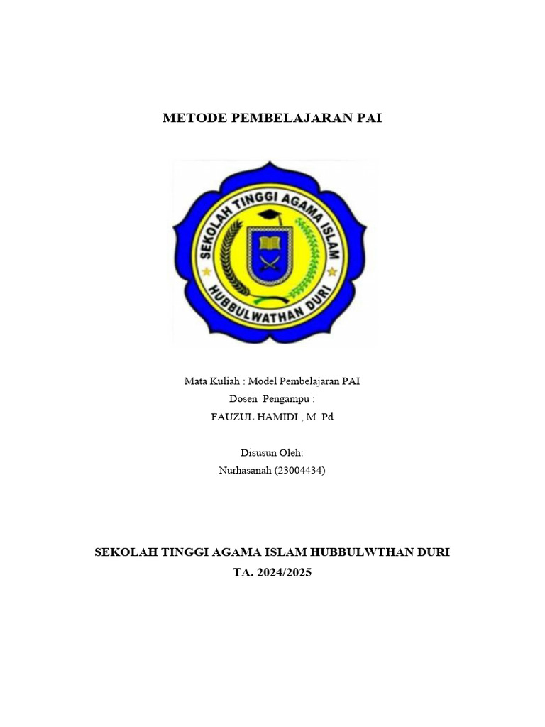 Metode Pembelajaran Pai | PDF | Ilmu Sosial