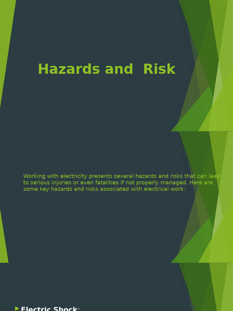 Lesson 1 Hazards and Risk | PDF | High Voltage | Electric Arc