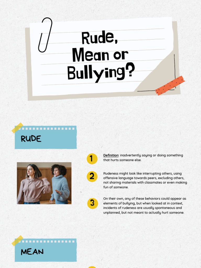 CT Rude, Mean or Bullying | PDF | Bullying | Problem Behavior