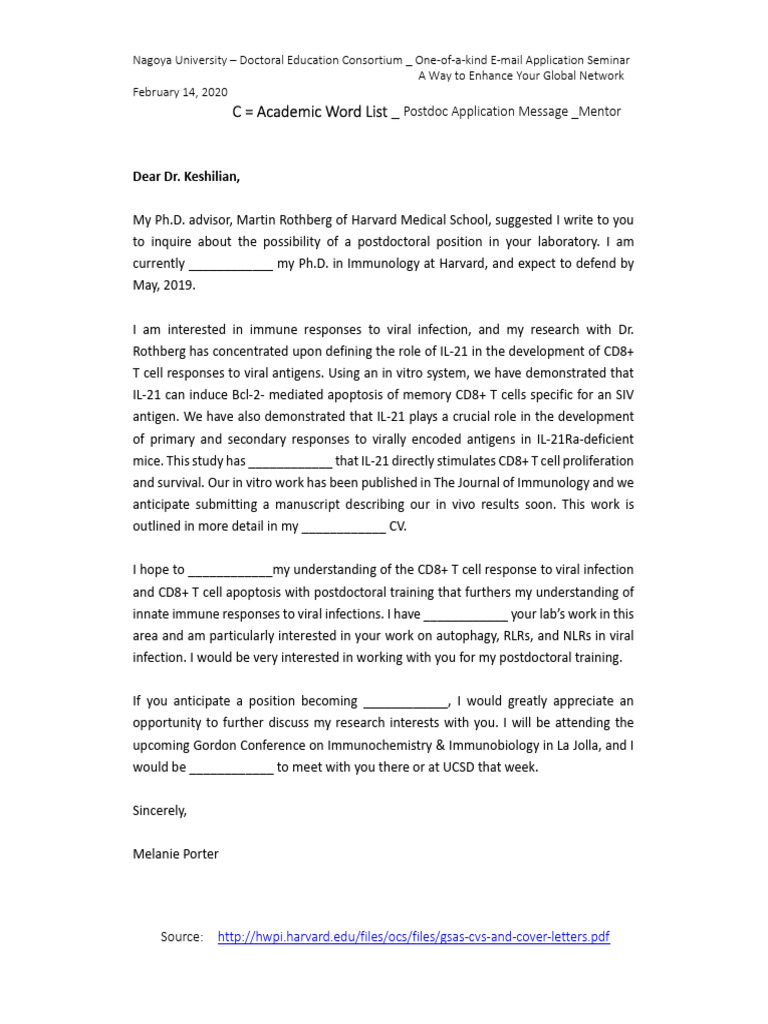 Postdoc Inquiry: Viral Immunology Research | PDF | Science & Mathematics