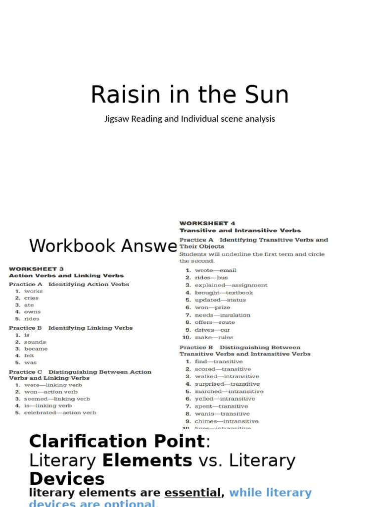 Raisin in The Sun: Jigsaw Reading and Individual Scene Analysis | PDF