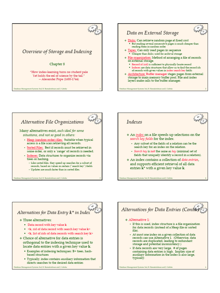 Ch08 Storage Indexing Overview | PDF | Database Index | Computer Data Storage