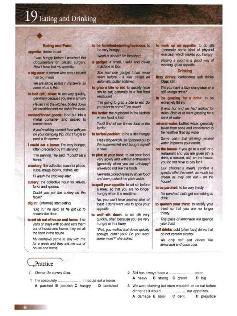 1 C (EXTRA MATERIAL FOR VOCABULARY) Ways of and More Vocab For ...