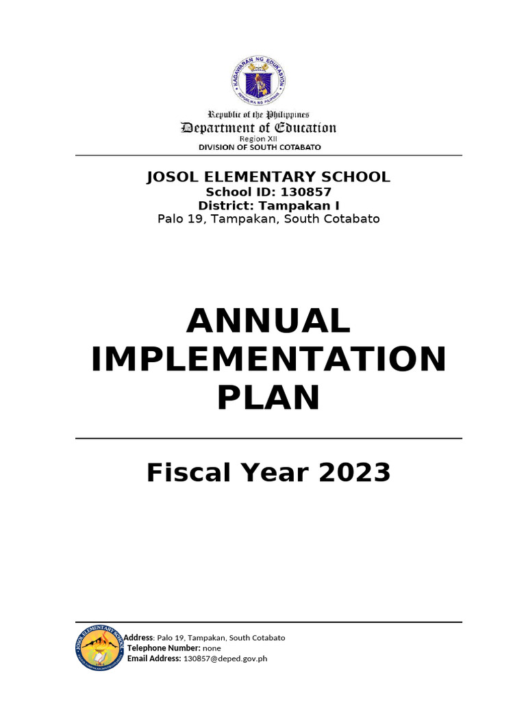 ANNUAL IMPLEMENTATION PLAN CY 2023-Cover Page | PDF