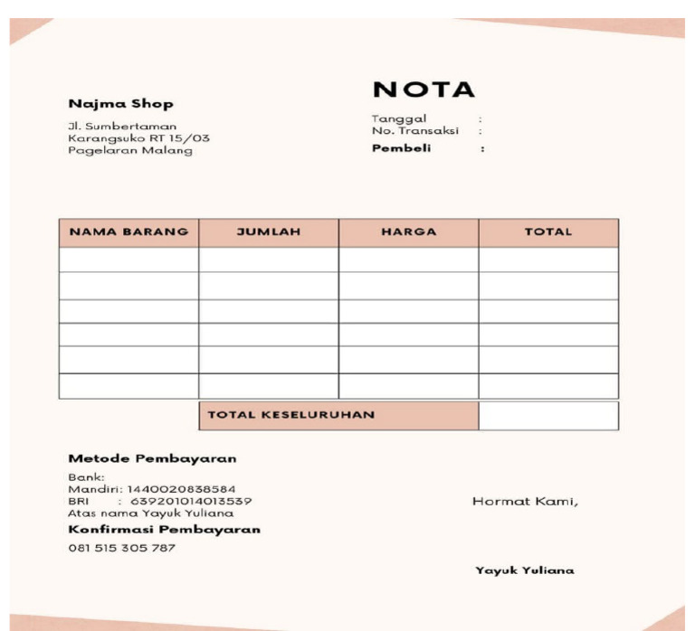 Nota Toko | PDF