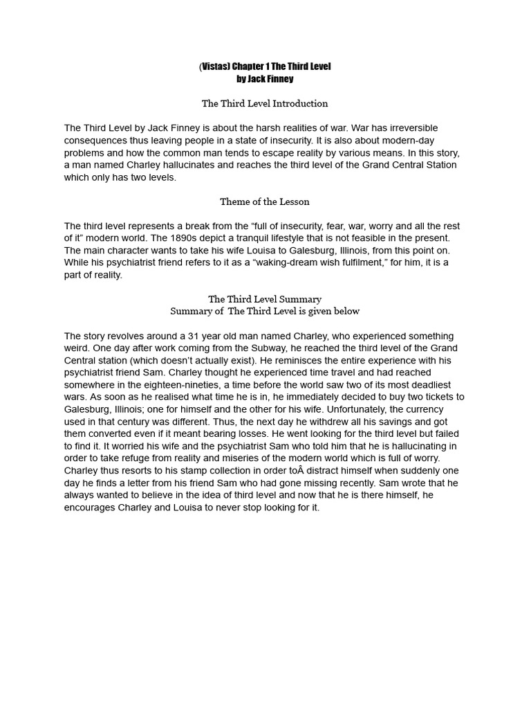 The Third Level Lesson | PDF