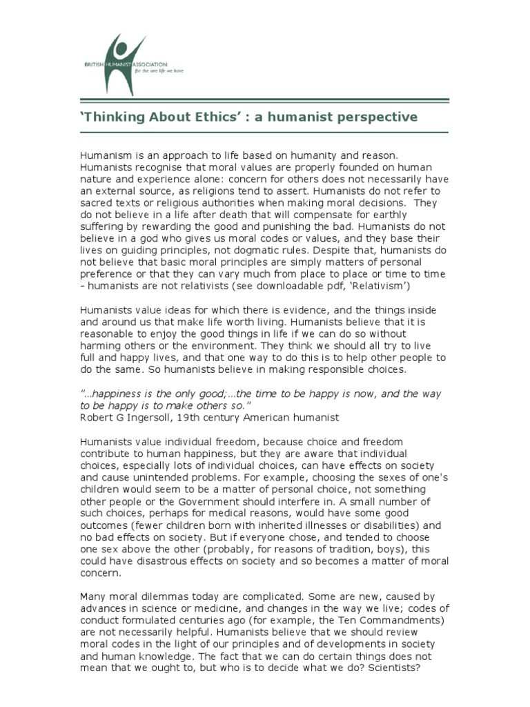 Thinking About Ethics | PDF | Humanism | Morality