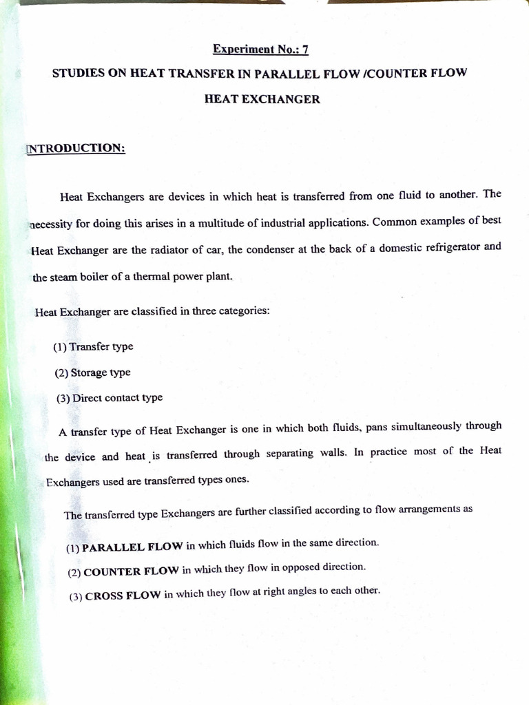 Exp 7 HT | PDF | Heat Exchanger | Heat Transfer