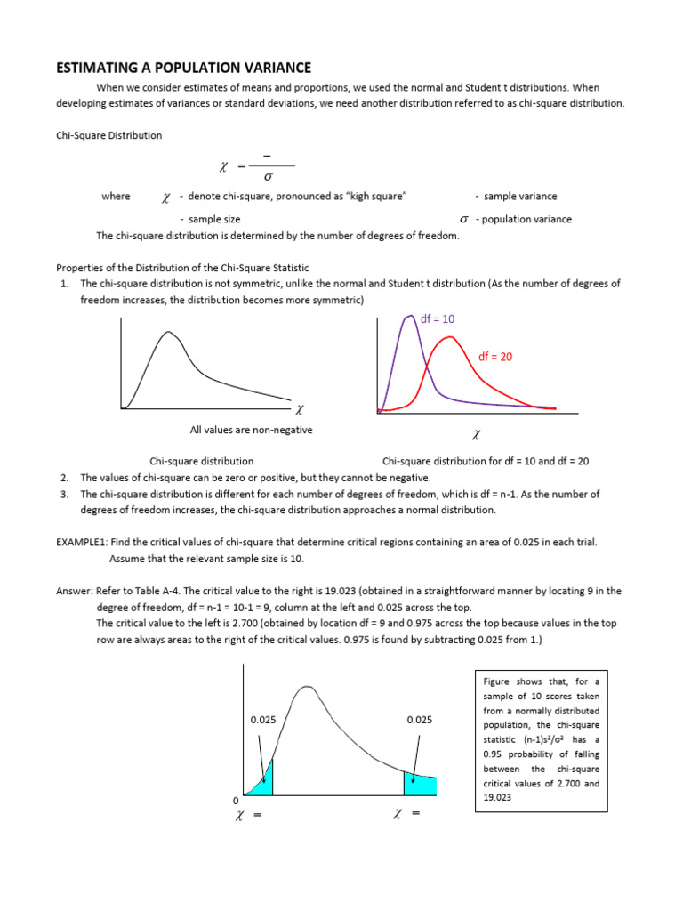 Stat ESTIMATING A POPULATION VARIANCE | PDF | Standard Deviation | Chi ...