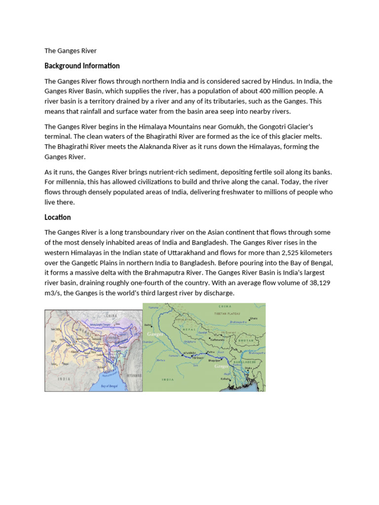 Geography Report - Year 8 The Ganges River | PDF | River | Geomorphology