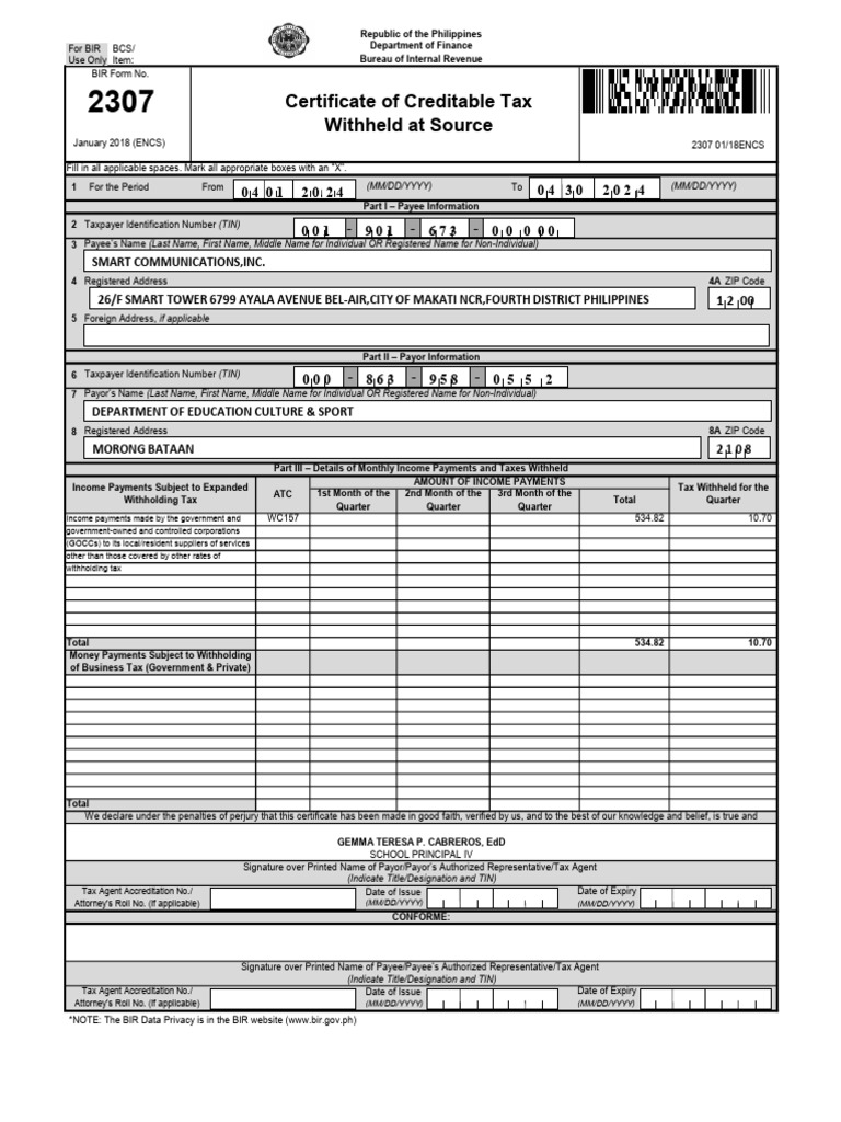Smart 2307 March Billing | PDF | Payments | Economies