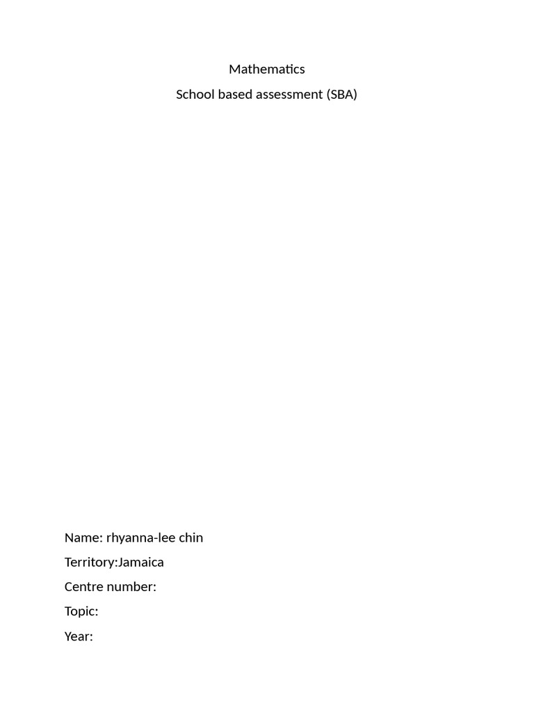 Math Sba | PDF | Travel