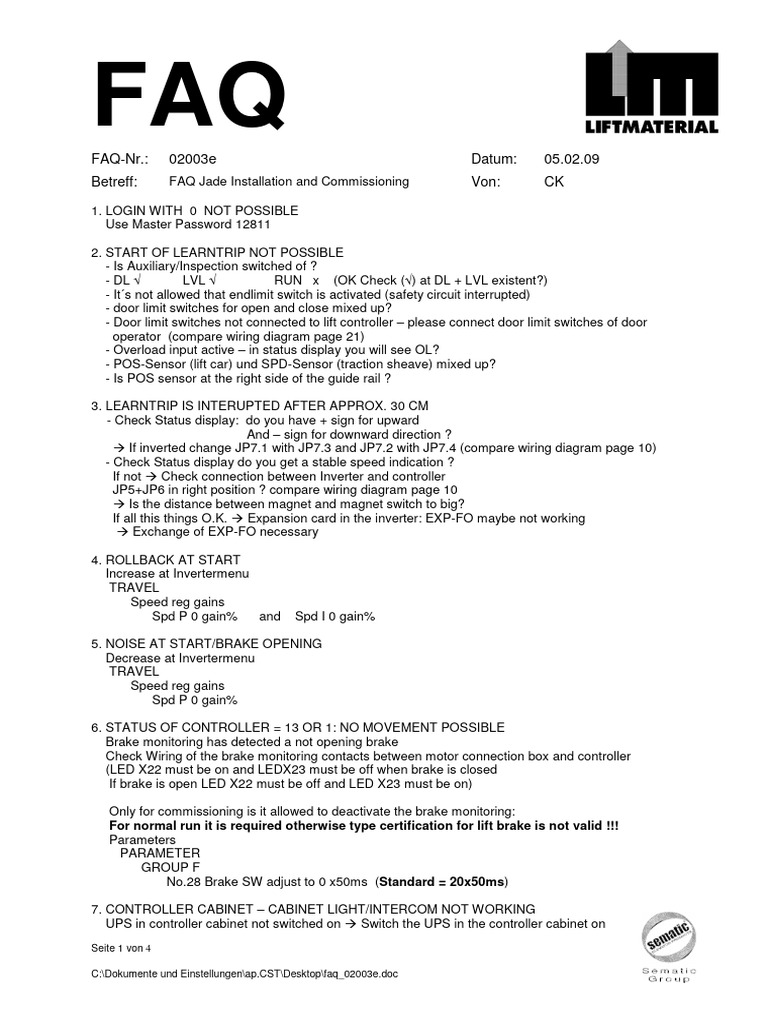 Jade Instalación y Puesta en Marcha Faq - 02003e | PDF | Switch ...