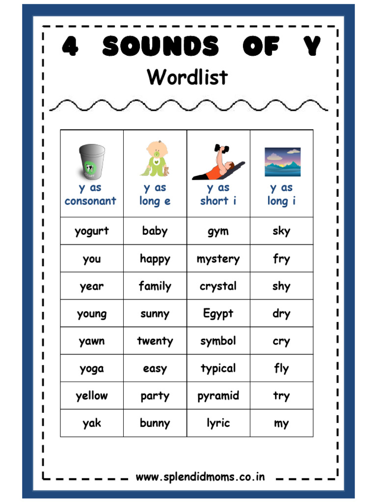 Sounds of y Word List | PDF