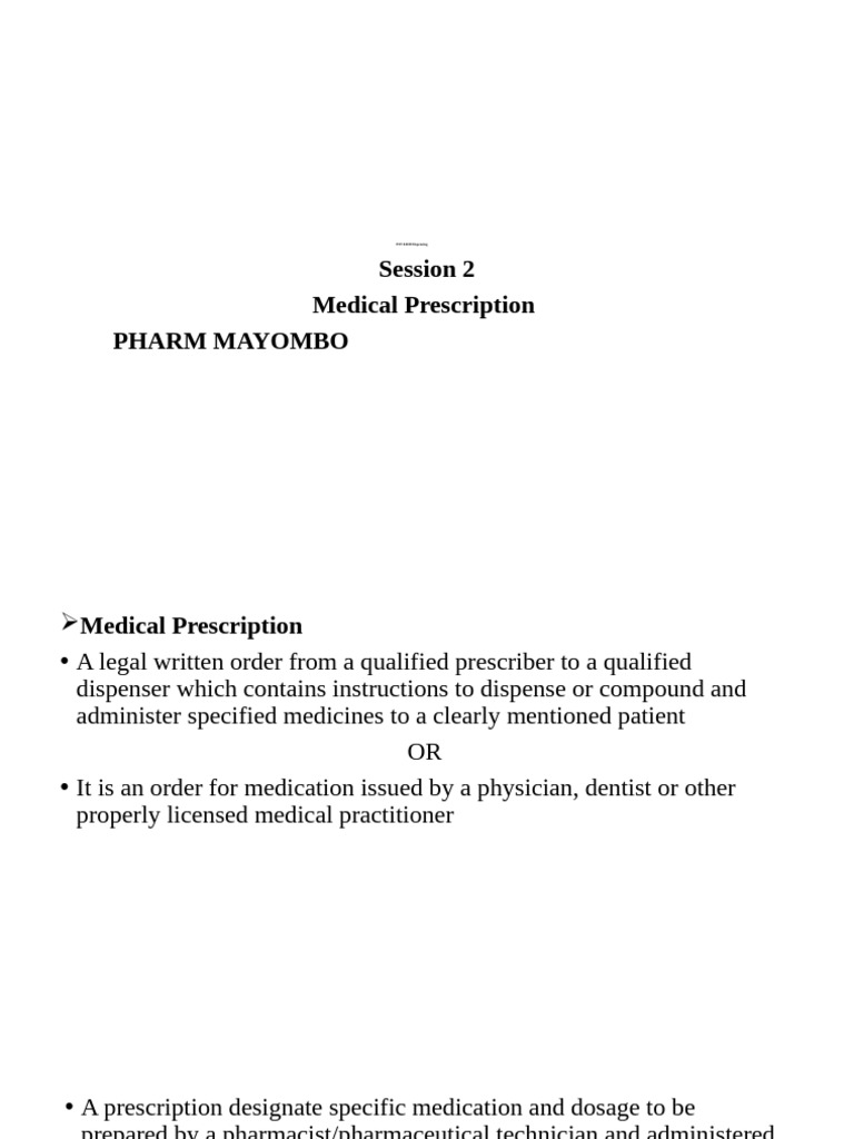 PST 04101dispensind Session 2 | PDF | Medical Prescription | Pharmacology