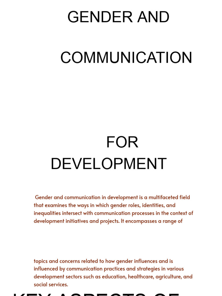 Lesson 3-3 Gender and Communication For Development | PDF | Empowerment ...